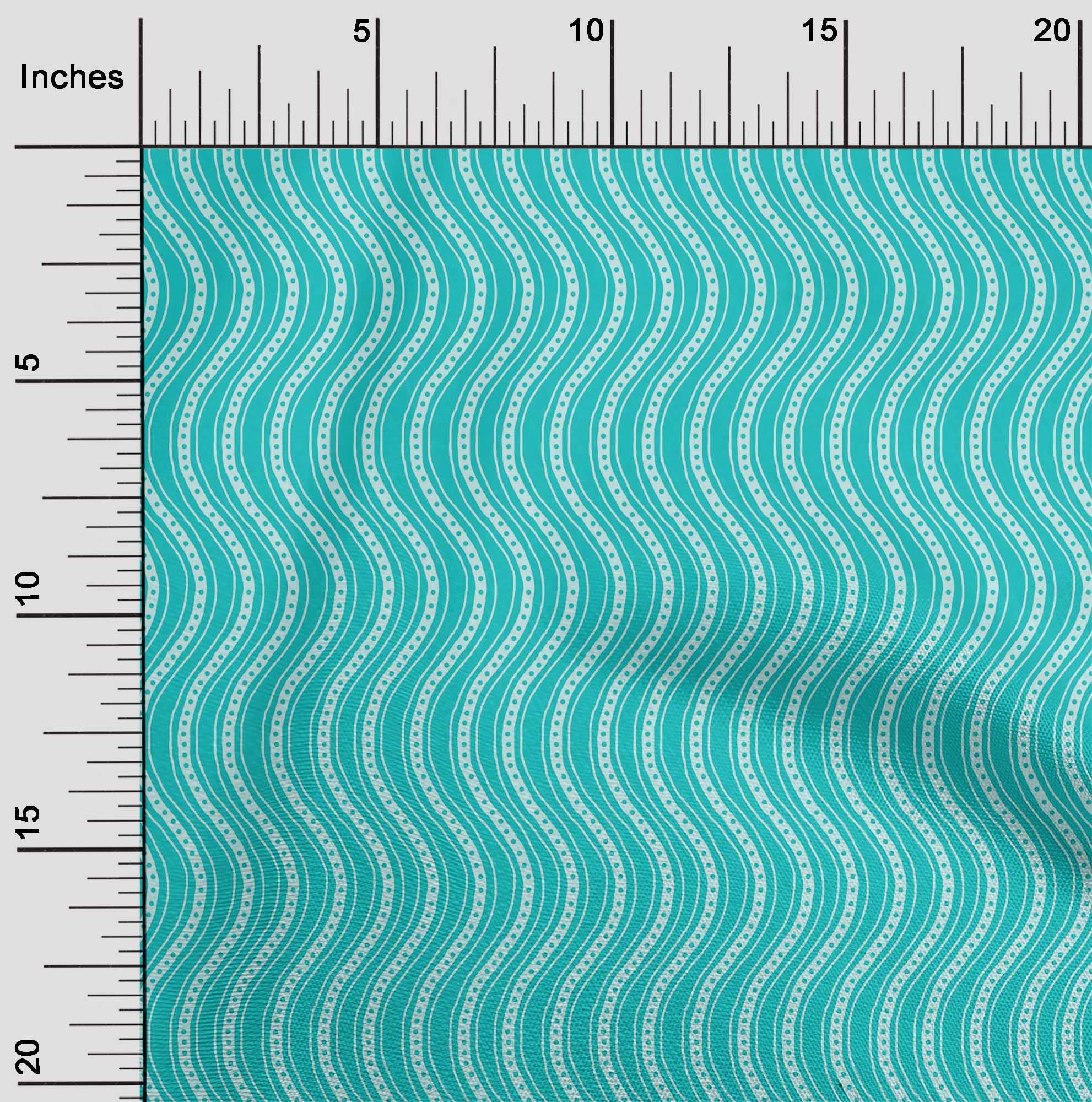 oneOone Organic Cotton Voile Fabric Dot & Waves Block Print Fabric By ...