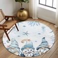 Blue Gnomes Coastal Round Rug 8ft Washable Circle Rugs Non Slip ...