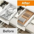 In-Drawer Knife Block Organizer - Bamboo Wood Drawer Knife Organizer ...