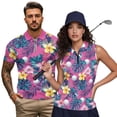 Aplkyhs Matching Golf Shirts for Couple Pink Tropical Floral Moisture ...