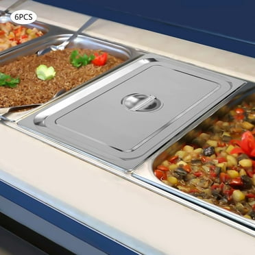 6 Pack Steam Table Pan, 4in Deep 1/6 Size Stainless Steel Food Pan ...