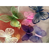 Wired 3-D Nylon Mesh Butterfly DIY Crafts Home Mural Decor 12pcs 4 ...