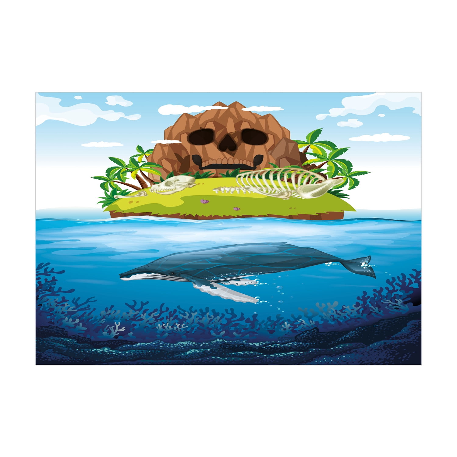 Ambesonne Whale Jigsaw Puzzle, Hand Drawn Ocean Rainbow, Heirloom ...