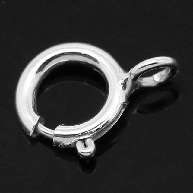 Sexy Sparkles Sterling Silver Bolt Spring Ring Clasps Findings for Jewelry Making - 5 Pcs ...