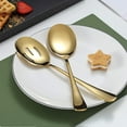 ReaNea Gold Stainless Steel Serving Spoons 4 Pieces Include 2 Serving ...