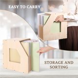 Wood Paper Storage Organizer, Slope Design Paper Storage Shelf For ...