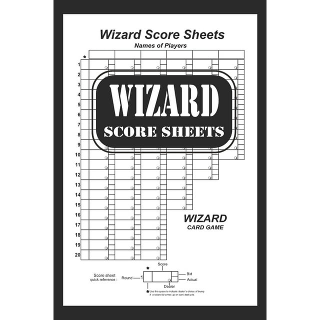 Wizard Score Sheets : Wizard Card Game Score Pad, Wizard Cards Game ...