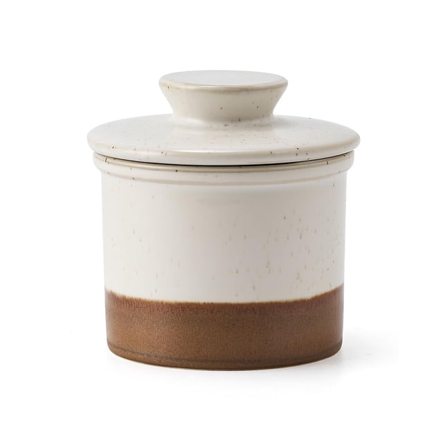 XELA Ceramic Butter Crock, The Original Reactive Two-Colour Glaze ...