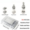 584pcs M4/M5/M6 Heavy Duty Flat Hex Head Screws Bolts and Nuts Kit, Metric 304 Stainless Steel ...