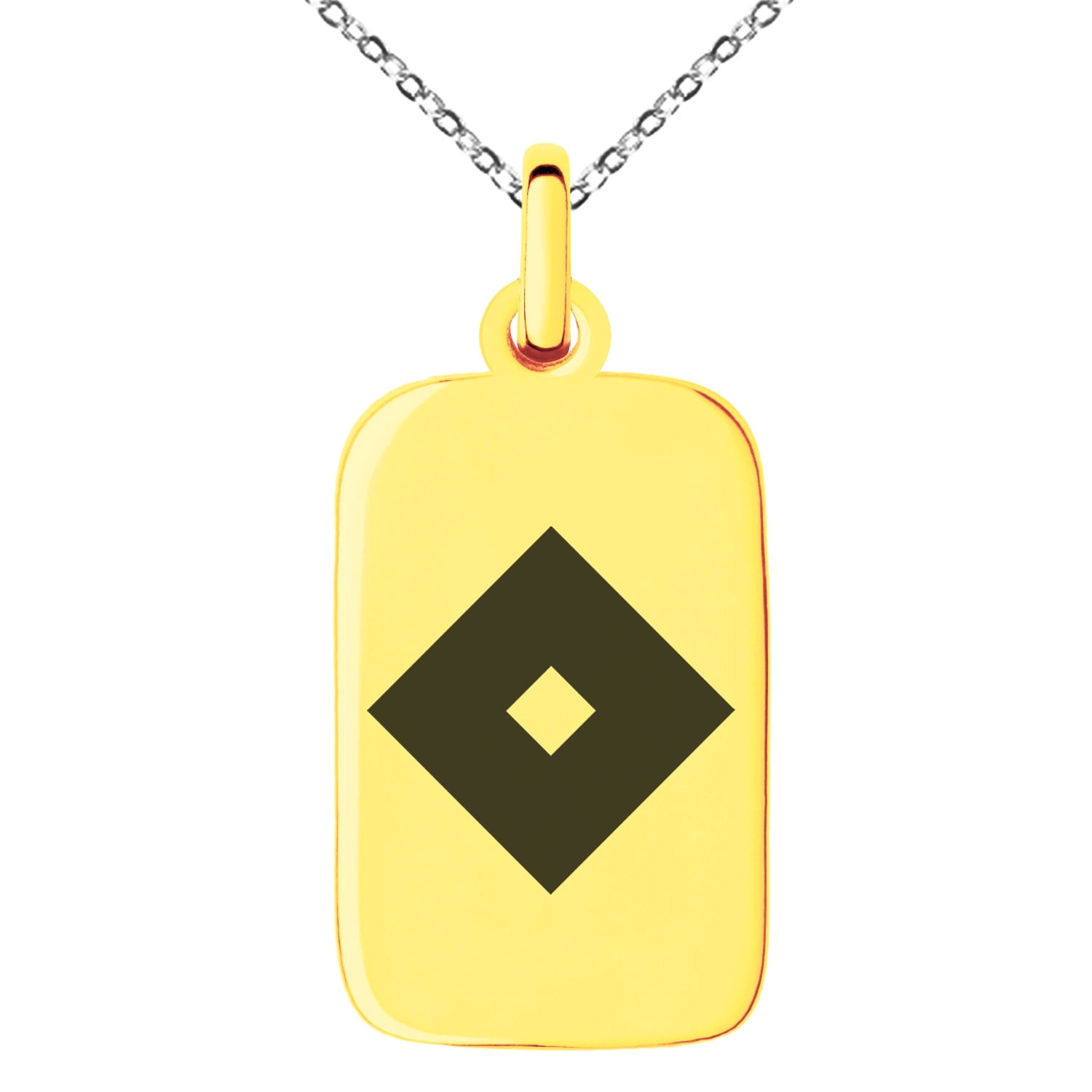 Stainless Steel Miyoshi Samurai Crest Engraved Small Rectangle Dog Tag ...