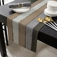 Brown Wood Grain Table Runner 36 Inches Small, Vintage Grey Stripe ...
