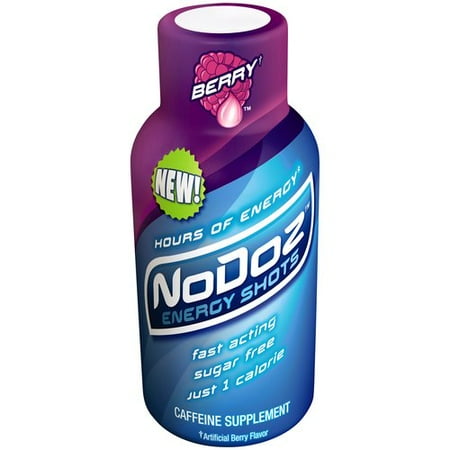 NoDoz Energy Shots Berry Liquid Caffeine Supplement 1.89 fl oz ...