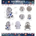 DolliBu Grey Wolf Astronaut Plush Toy - Super Soft Wild Life Astronaut ...