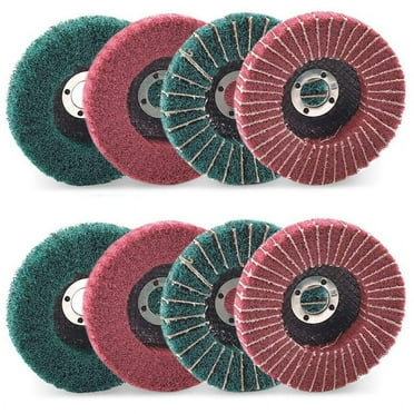 TLEEP 6Pcs Strip Discs & Flap Grinding Discs Set 115mm Angle Grinder ...