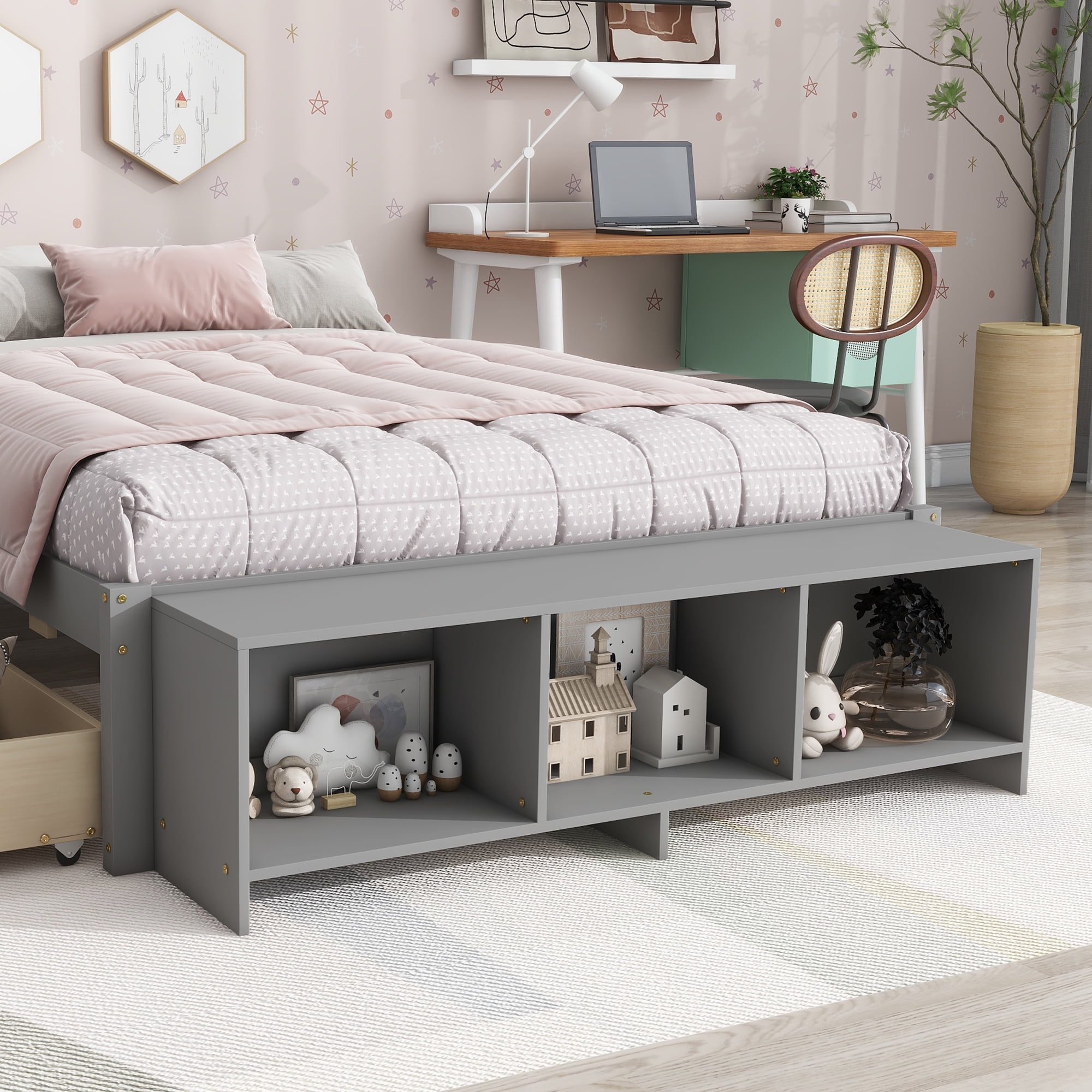 Gray small double bed store