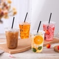 100 Set 16oz Plastic Cups with Lids and Straws, Disposable Blue Clear ...