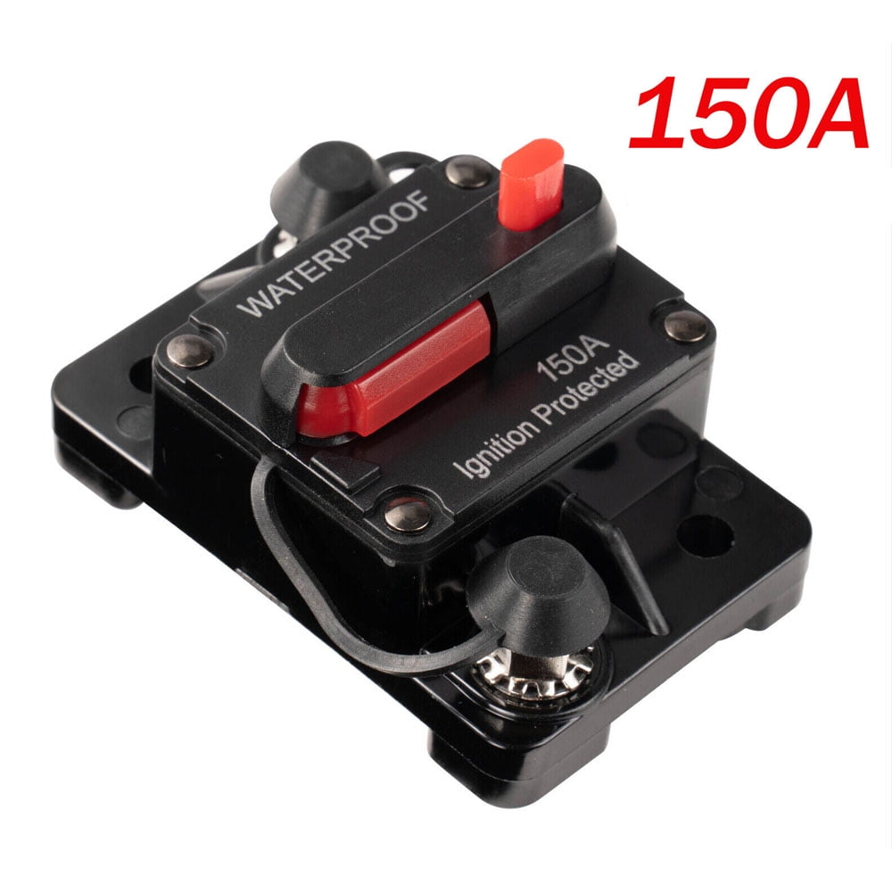 150A Waterproof Resettable Circuit Breaker Fuse, 12V-48V DC, Car, Boat ...