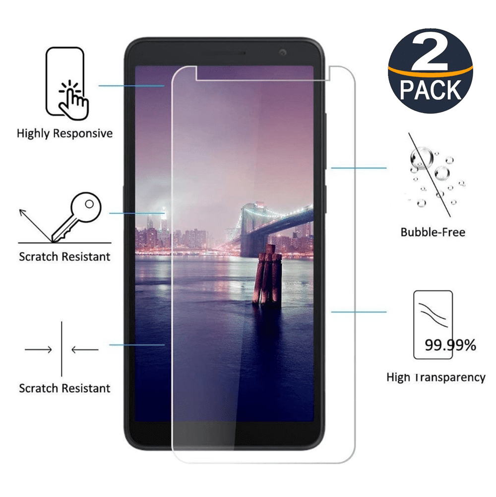 【2 Packs】 Premium Tempered Glass Screen Protector for Alcatel 1B / 1X ...