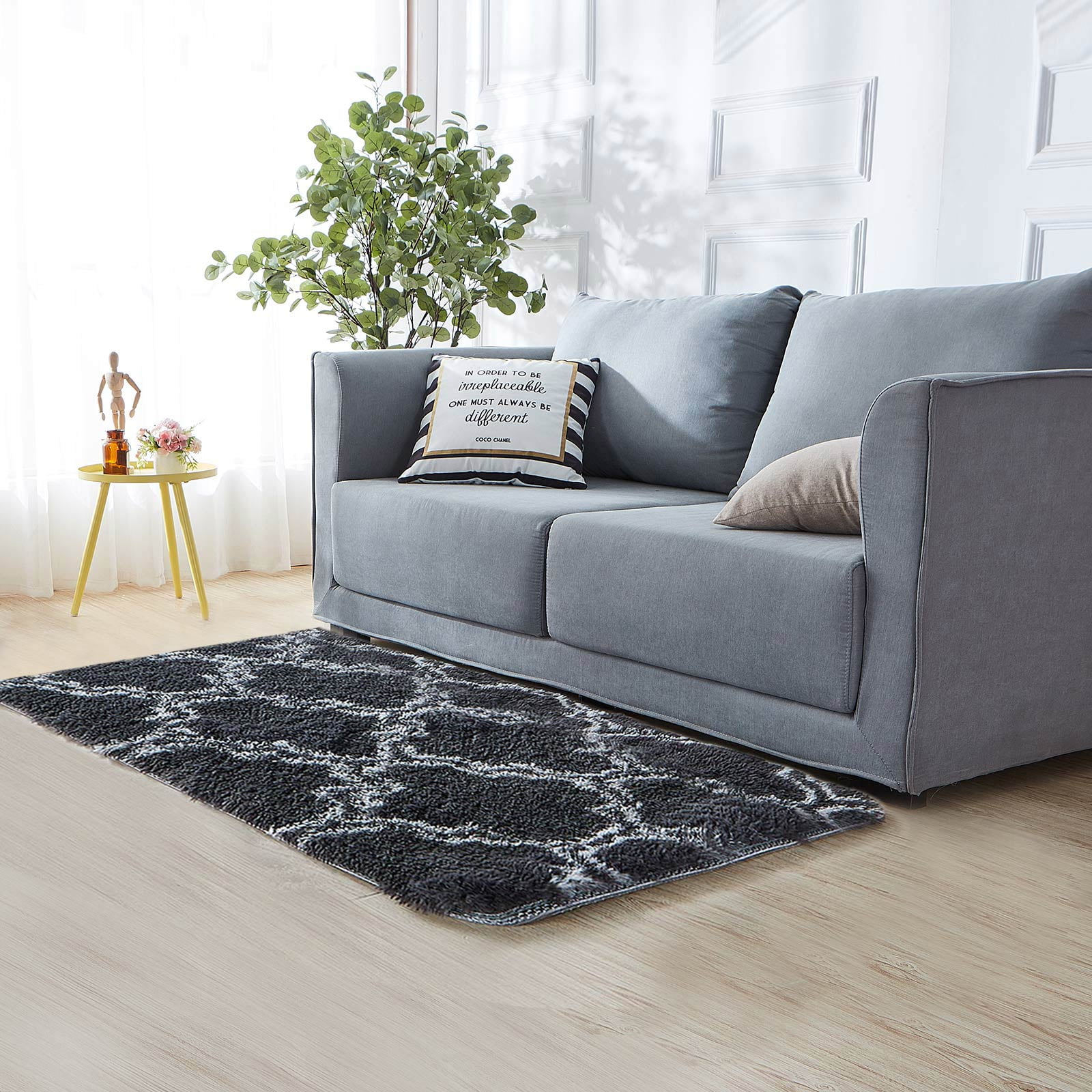 CJC 24 x 47 Inch Shaggy Area Rug, Fluffy Soft Floor Mat, Washable Non ...