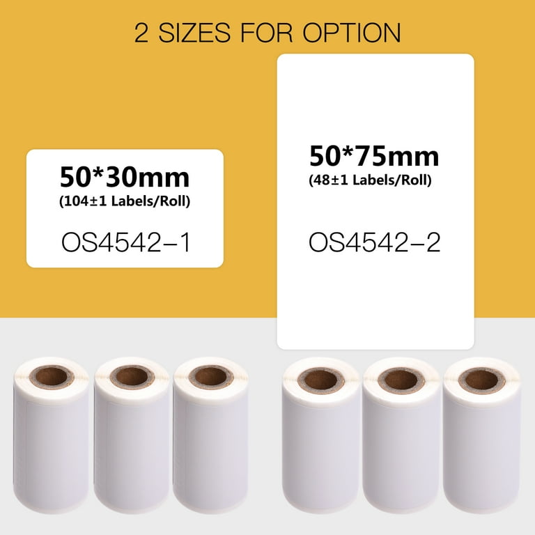 PAPERANG Rolls Direct Thermal Labels Self-Adhesive Thermal Paper Roll ...