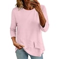 Favoffer Women Lightweight Summer Shirts Round Neck 3/4 Sleeve ...