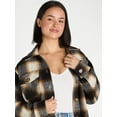 Time & Tru Women's Plaid Button Front Shacket, Sizes S-XXXL, Cozy ...