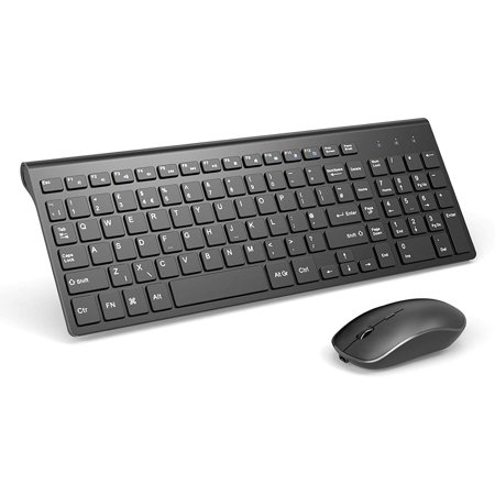 Rechargeable Wireless Keyboard and Mouse Combo- 2.4G Full Size Portable ...