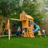 KidKraft Ridgemoor Perch Wooden Swing Set / Playset with Slides, Rock ...