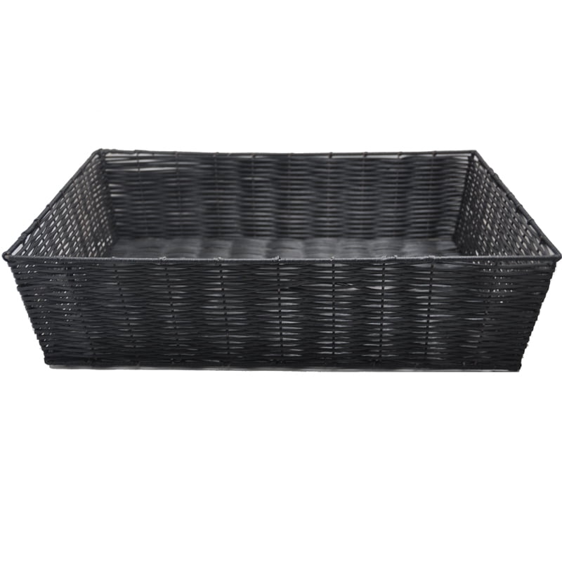 Deep Rectangular Synthetic Wicker Tray 19in - Walmart.com