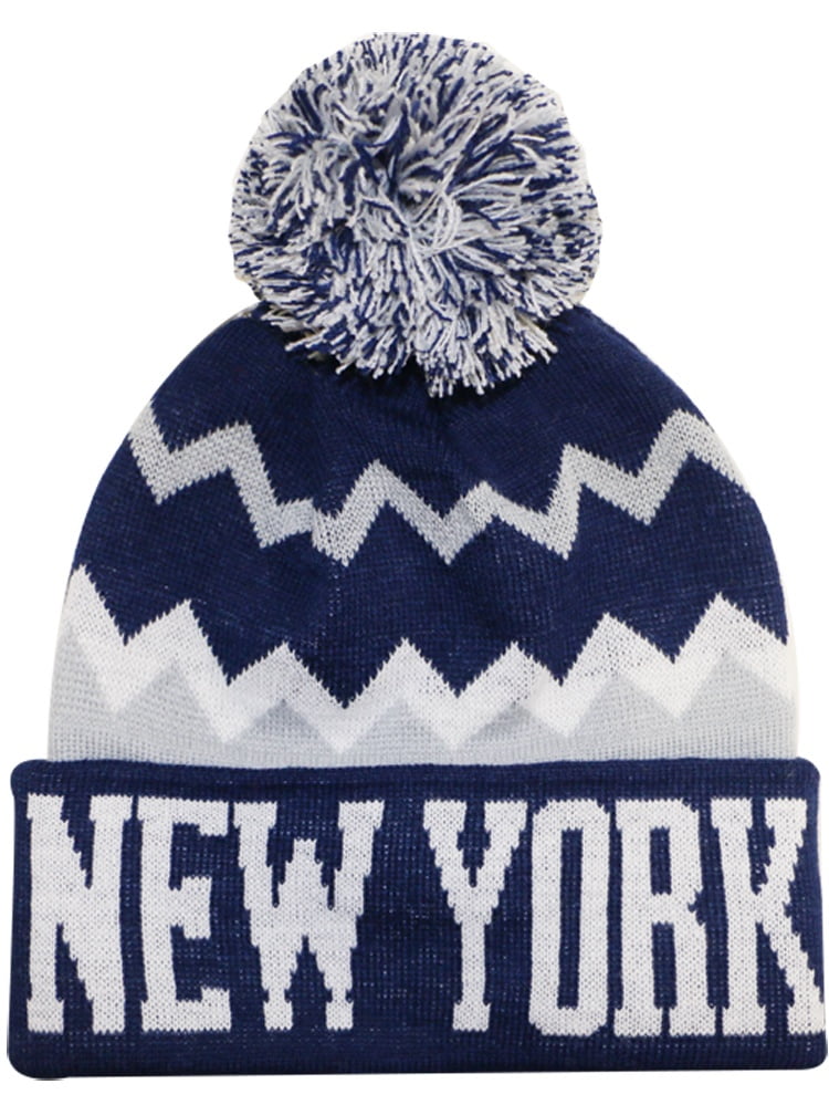 New York City Hunter USA Chevron Zigzag Style Men's Winter Hats (Navy ...