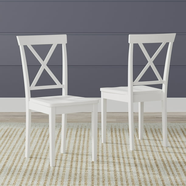 X-Back Solid Wood Dining Chairs in White (Set of 2) - Walmart.com