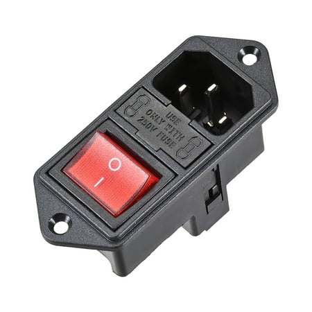 IEC320 C14 Inlet Module Connector Male Power Socket Switch AC 250V 10A ...