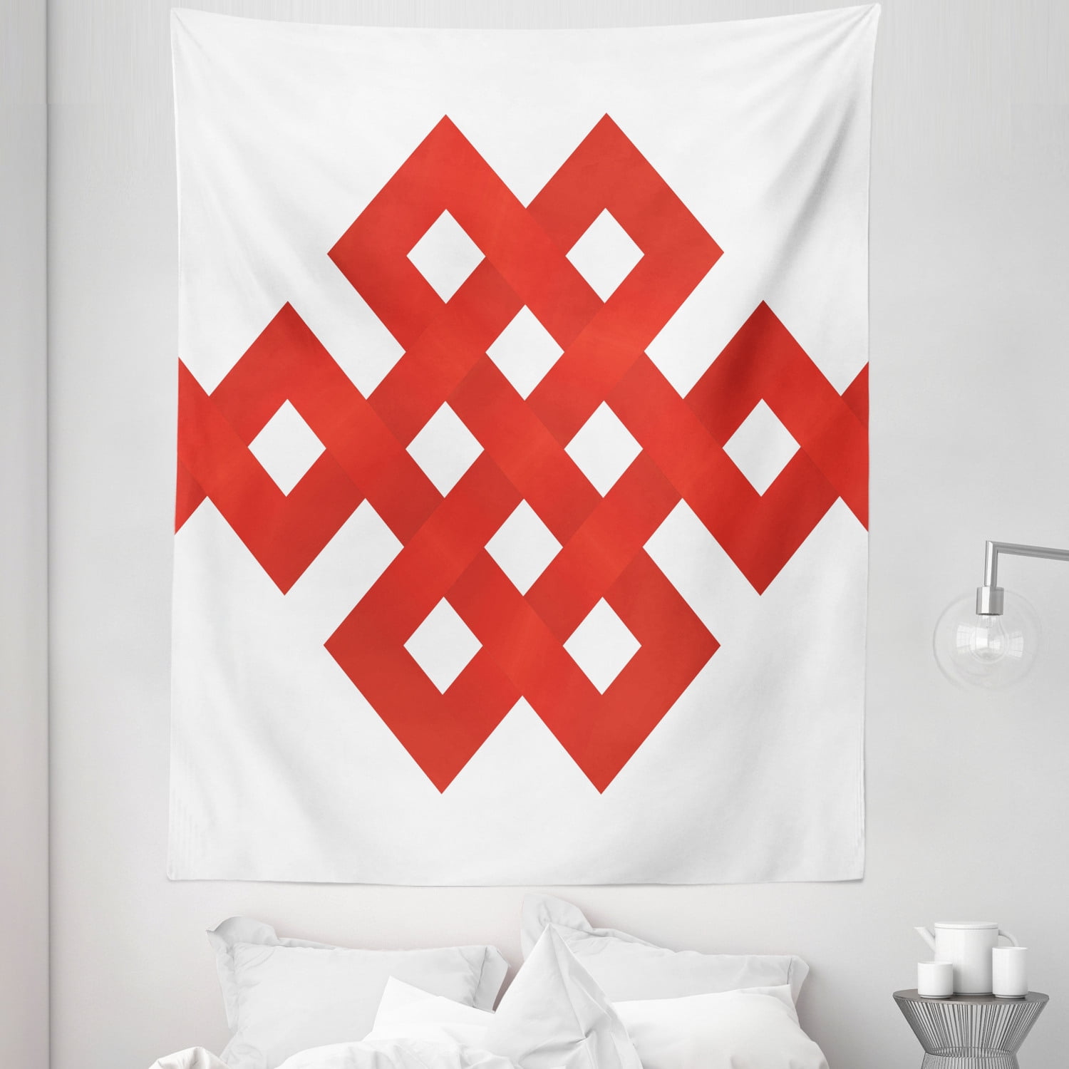 Valentine's Day Tapestry, Geometric Tangled Lines Forming Square Shapes ...
