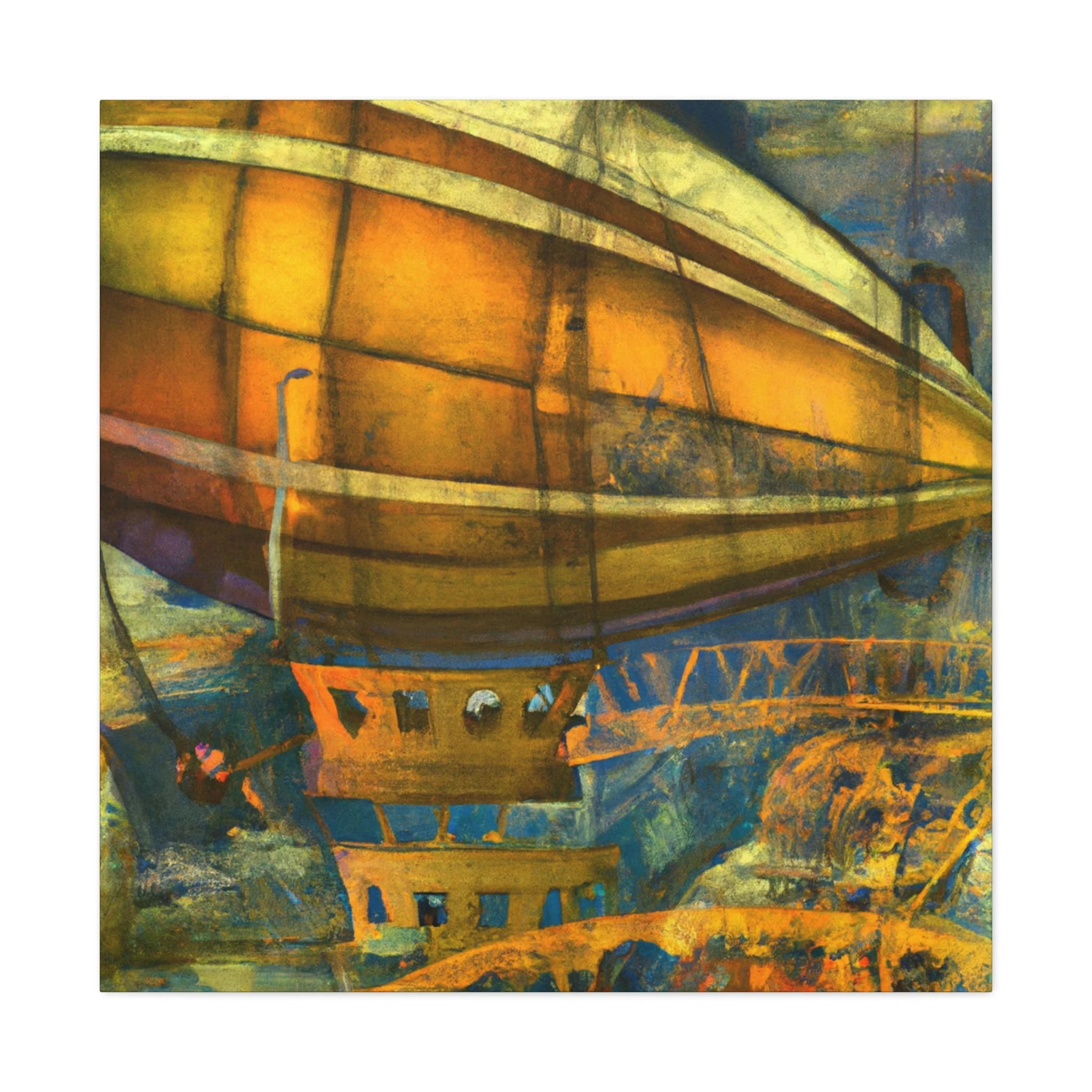 Blimp Over the Clouds - Canvas - Walmart.com