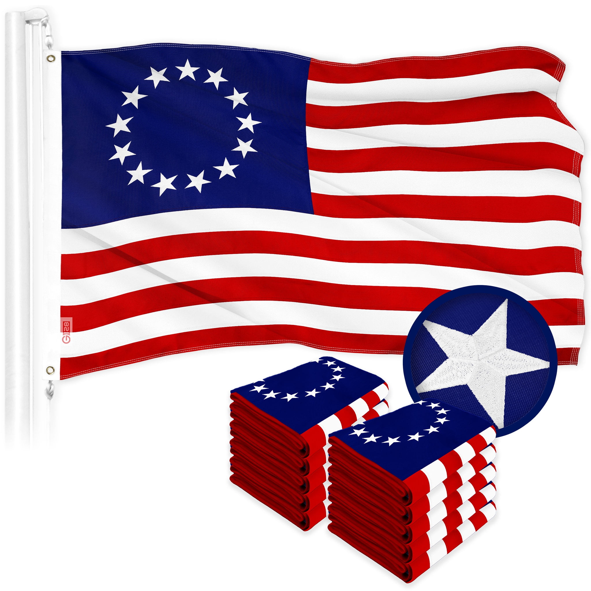 G128 10 Pack: Betsy Ross Flag | 2.5x4 Ft | ToughWeave Series ...