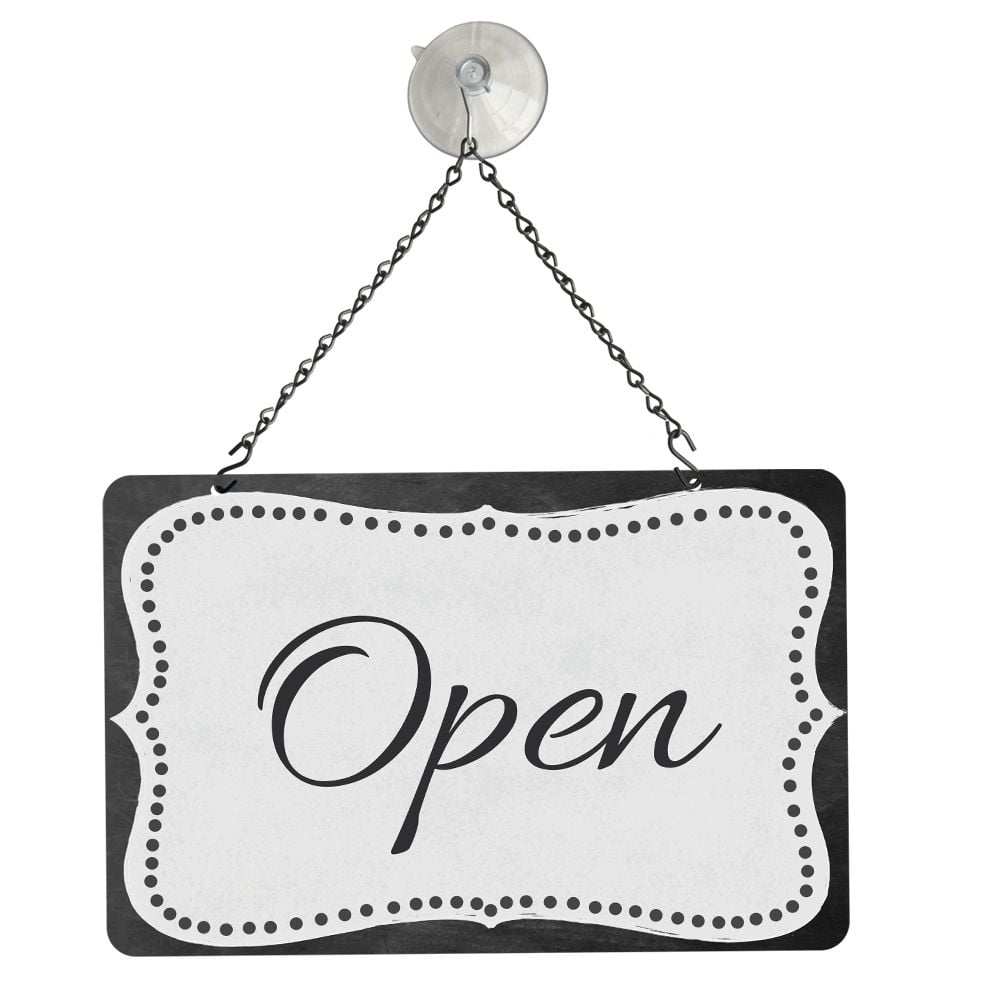 NAHANCO 12 W X 8 H Metal Open Closed Sign Kit Grey Pack Of 1 nahanco-12-w-x-8-h-metal-open-closed-sign-kit-grey-pack-of-1