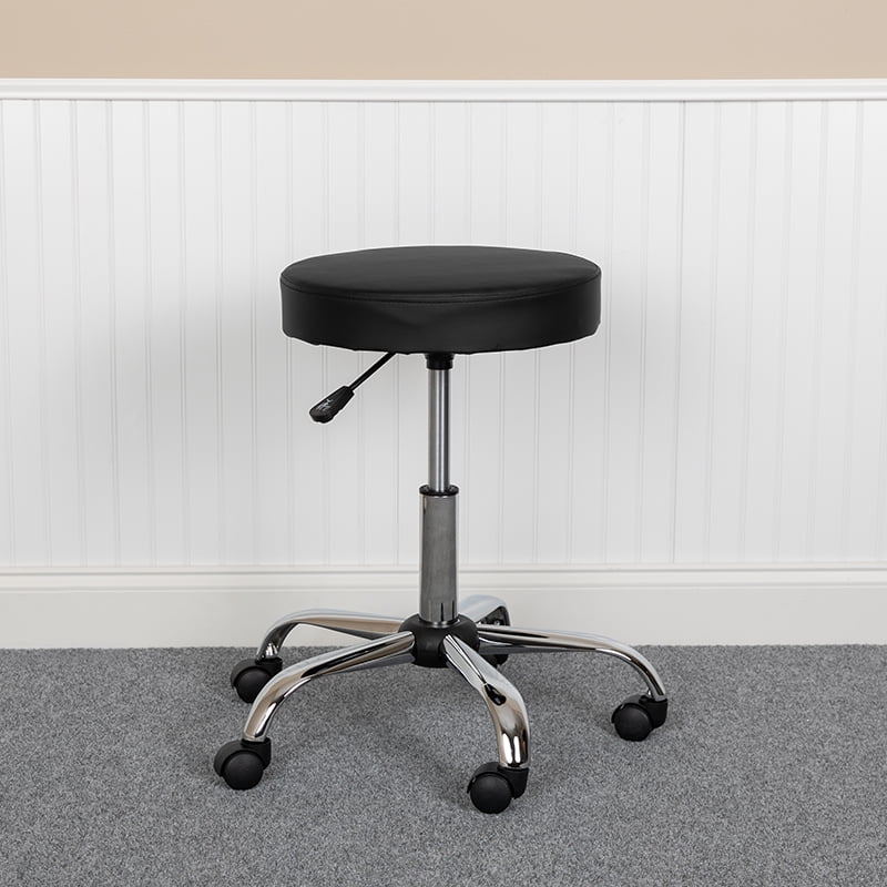 Black Backless Medical Doctor Stool with Antimicrobial/Antibacterial ...