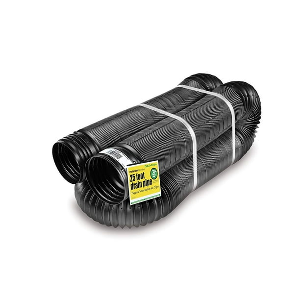 Flex-Drain 51310 Flexible/Expandable Landscaping Drain Pipe, Perforated ...