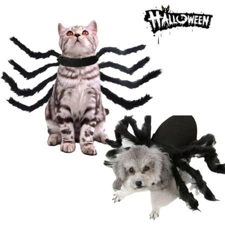 Pet Spider Costume, Halloween Dogs Cats Costume Furry Giant Simulation ...