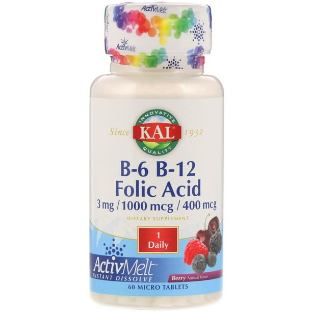 KAL B-6, B-12, and Folic Acid ActivMelt | Healthy Heart & Energy ...