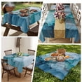 Abstract Natural Teal Marble Rock Table Cloth 52x70in, Waterproof ...