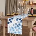 Blue Flowers Burlap Cotton Table Runner 13x90 Inches Long, Watercolor ...