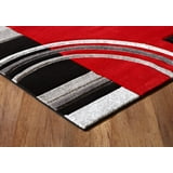 GLORY RUGS Contemporary 8x10 Red Rug, Soft Hand Carved, Premium Fluffy ...