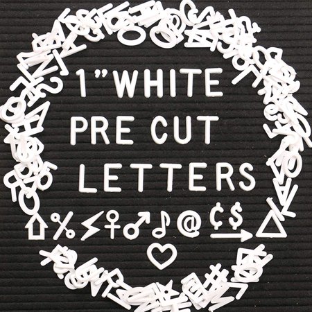 1 Inch Letters 252 pcs White Pre-cut Letters for Changeable Felt Letter ...