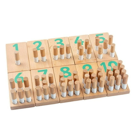 Montessori Educational Number Counting Toys Preschool Wood Pegs Insert ...
