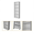 Home Square 4 Shelves Engineered Wood Bookcase in White - Set of 2 ...
