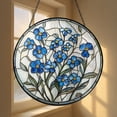 Decorative Forget Me Not Floral Window Accent, Botanical Hanging Art in ...