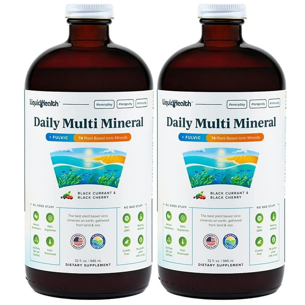 LIQUIDHEALTH Daily Multi Minerals Supplement with Fulvic Minerals, 32 ...