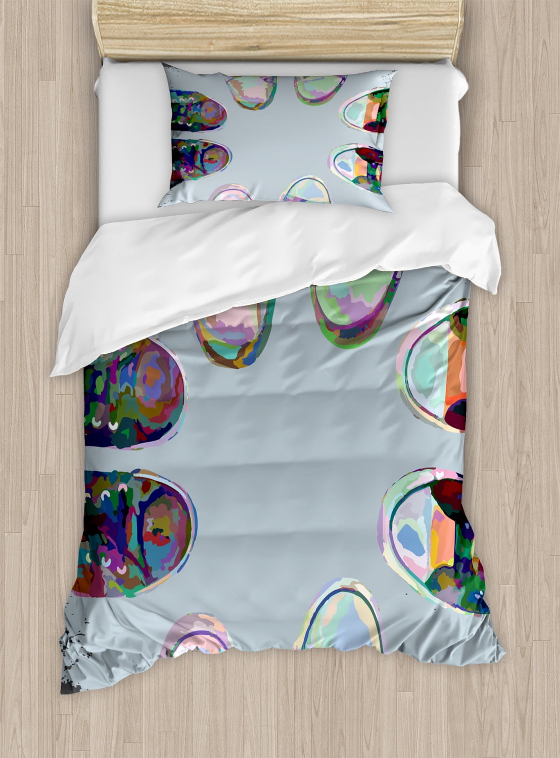 Modern Decor Twin Size Duvet Cover Set, Teen Rubber Rebel Rocker Shoes ...