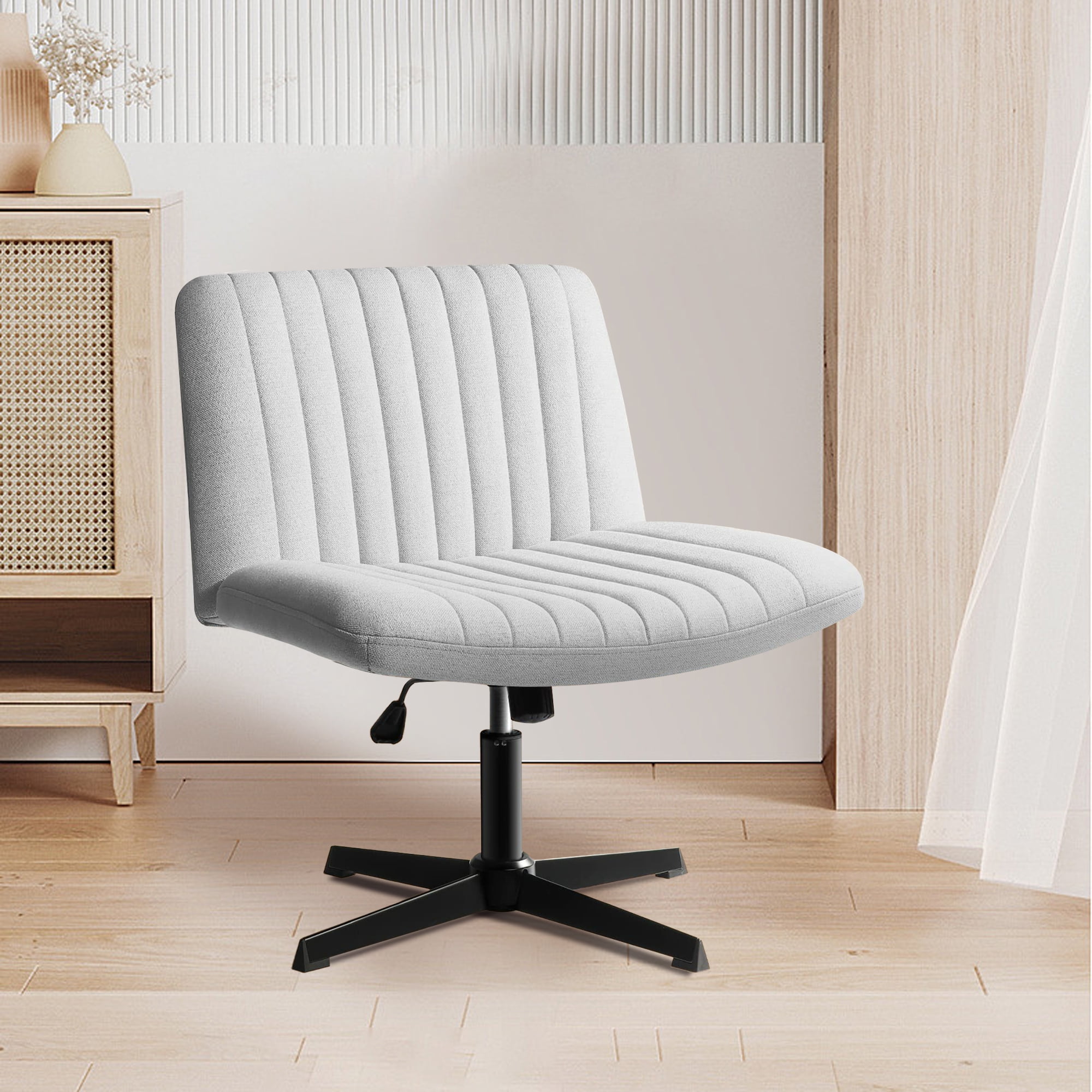 Snugway Ultra-Wide Fabric Padded Big Side Desk Chair,Grey - Walmart.com